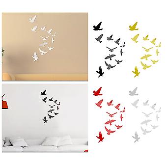 11pcs Flying Birds Acrylic Mirror Stickers Self-Adhesive 3D Wall ...
