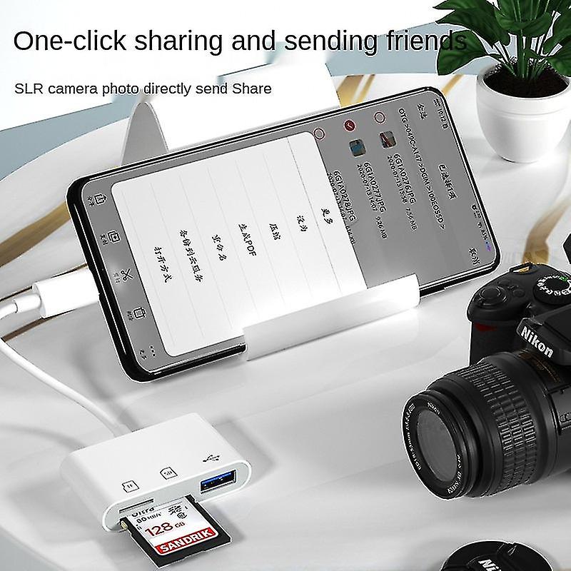 Type-c Adapter Tf Cf Sd Memory Card Reader Otg Writer Compact Flash Usb ...