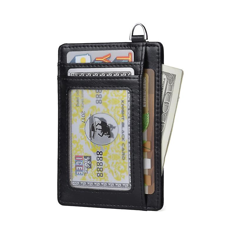 Bank Card Wallet RFID Anti-magnetic ID Card with Ring Pocket Bus Card ...