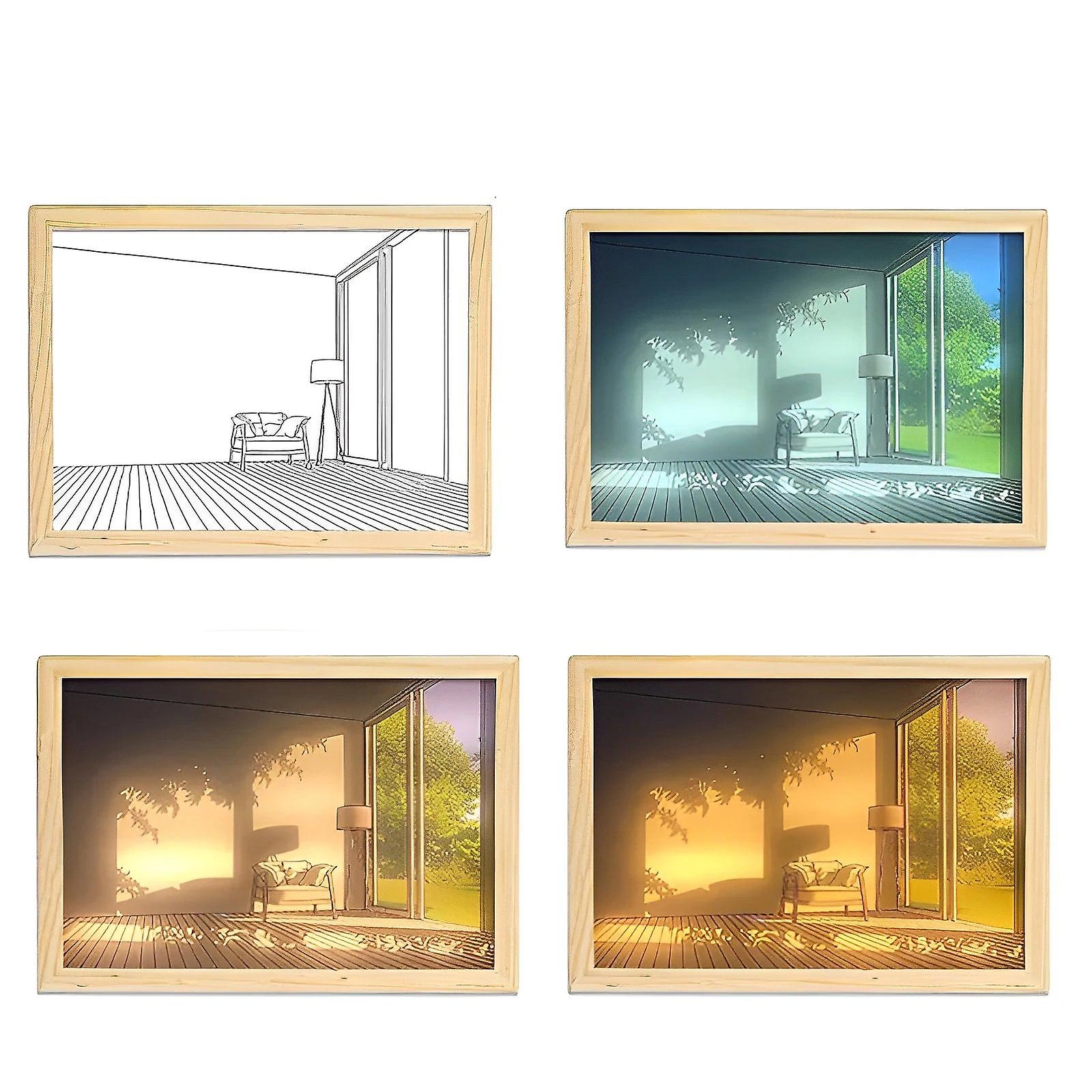 New Led Light Painting Usb Plug Dimming Wall Artwork Table Lamp Gift ...