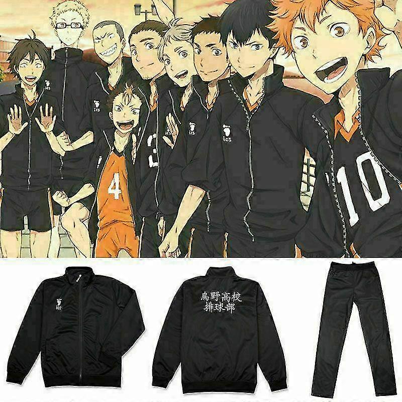 Haikyuu!! Karasuno High School Jacket Coat Pants Cosplay Costume Sports ...