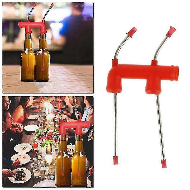Beer Snorkel Straw Beer Bong Funnel Slammer Double Snorkel Drinking ...