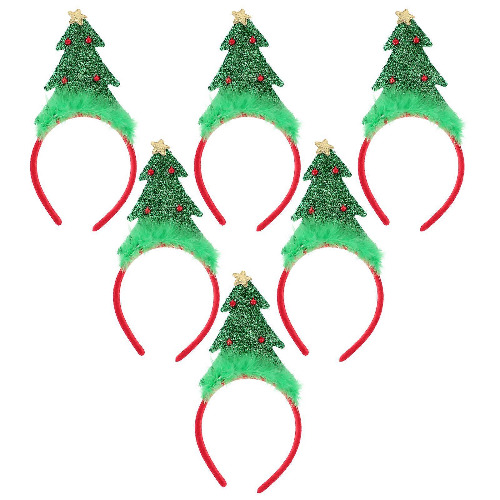 6pcs Christmas Headband Christmas Party Headbands Christmas Tree Hair ...