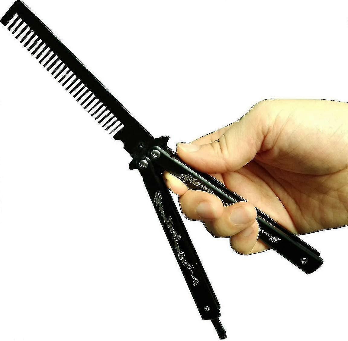 Dww-butterfly Comb Stainless Steel Folding Comb Balisong Metal Comb ...