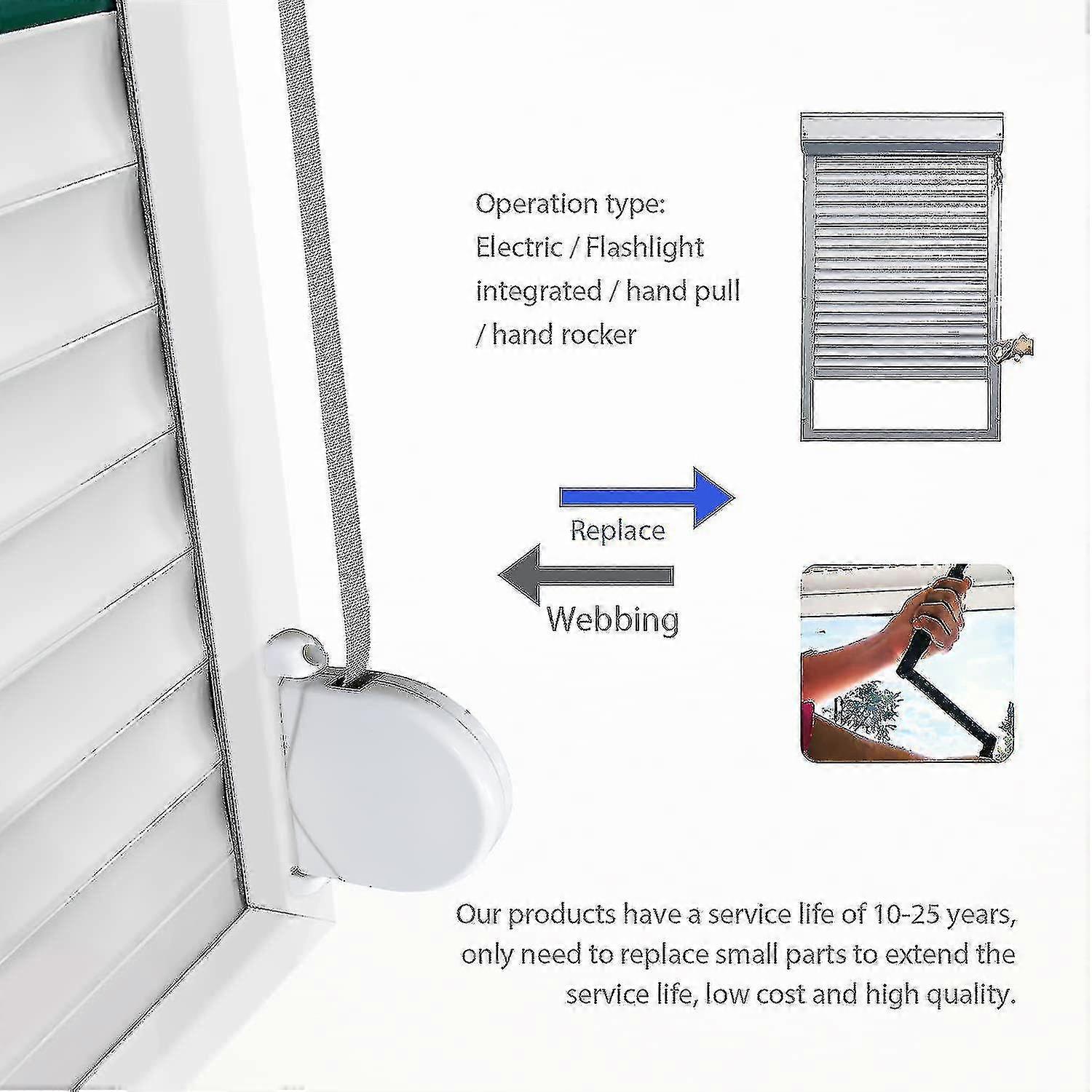 2024 Roller Shutter Strap Winder,abs Screw-on Roller Shutter Belt Winder Incl 5m Roller Shutter ...