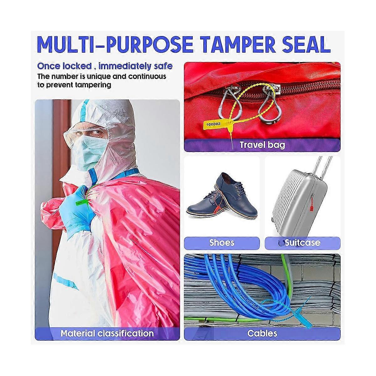 1000 Pcs Plastic Tamper Seals Tags Security Tags Seals Safety Numbered ...