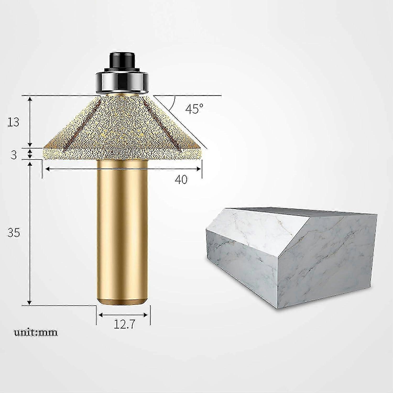 Diamond Router Bits - 45 Degree Oblique Countersink Router Bits With ...