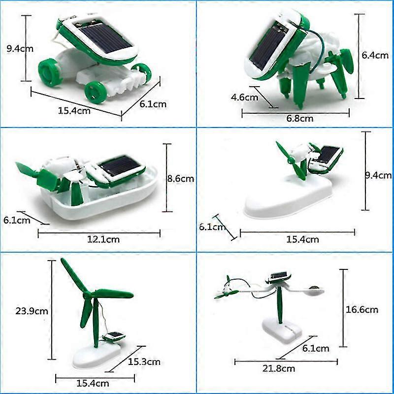 1 X Creative Diy Power Solar Robot Kit 6 In 1 Educational Learning Toy ...