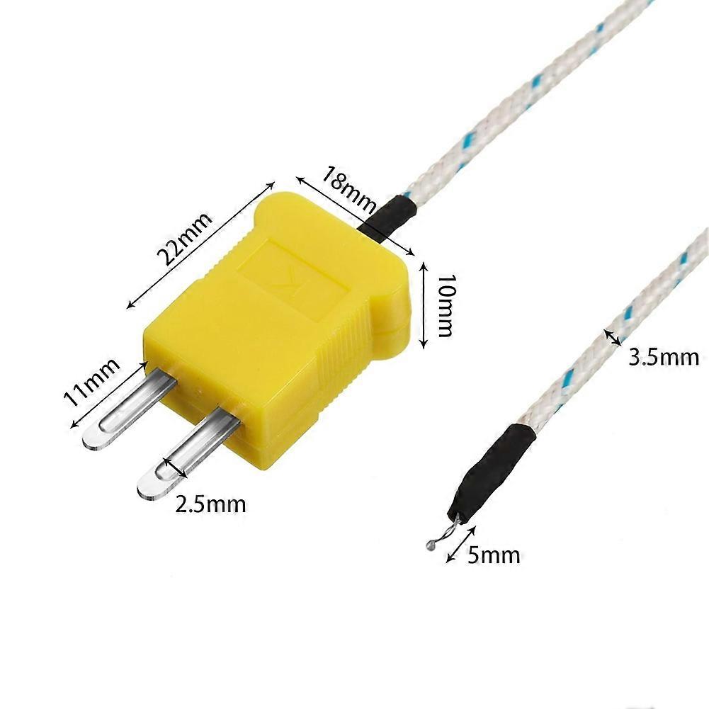5 Pieces 3 Meters K Type Thermocouple Temperature Probe Sensor K Type ...