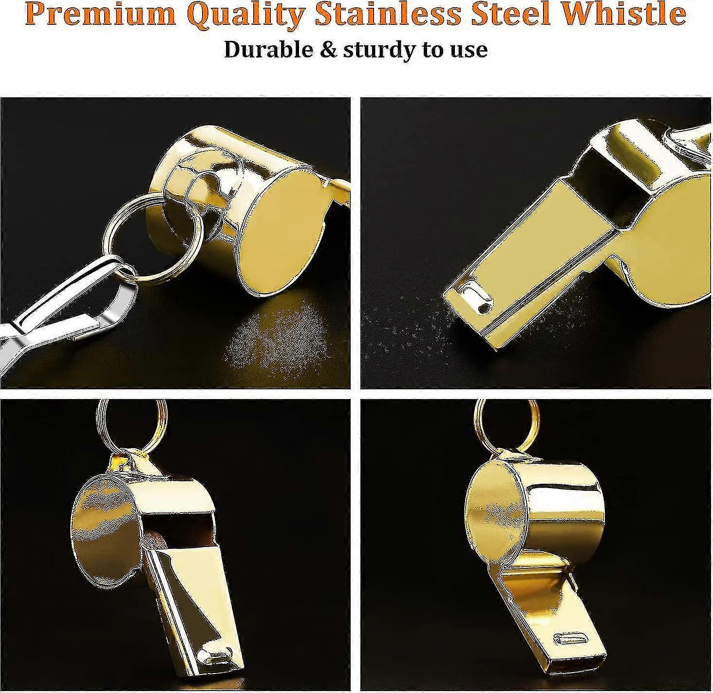 Metal Whistle With Lanyard, Stainless Steel And Durable, Extra Loud ...