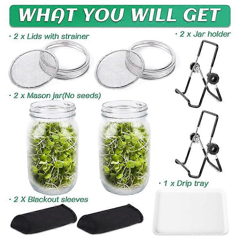 Seed Sprouting Plant Growing Kits Jar Kit Sprout Maker With 2 Wide ...