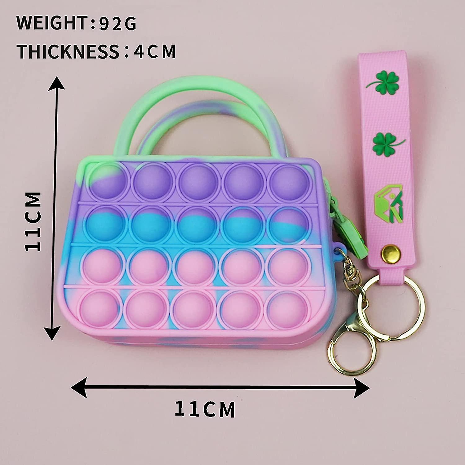 Pop Up Fidget Toys Purse For Women Girls With Keychain And Strap, Push ...