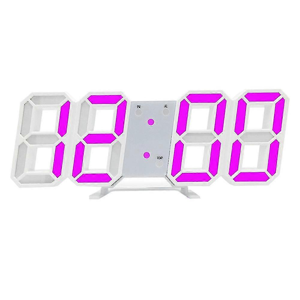 Led Digital Wall Clock 3d Design Larger Numbers Alarm Clock Time Clock ...