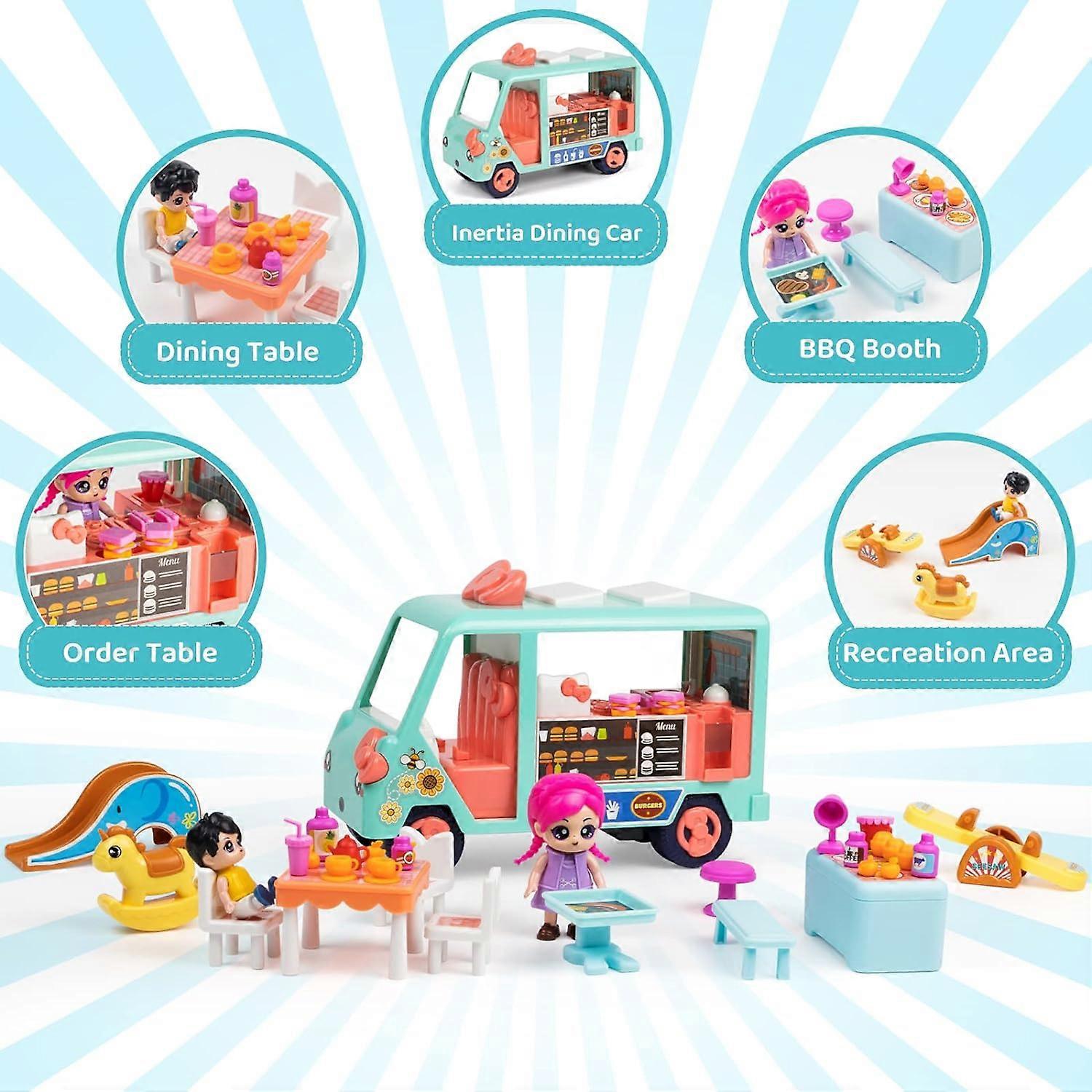 Doll Camper Van Toys for Girls 3 4 5 6+ Year Old, Dinning Car Dream ...