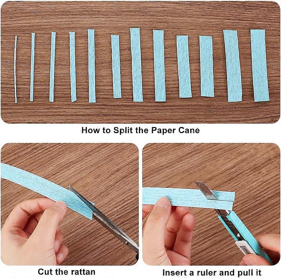 DIY 21.9 Yards Paper Weaving Cane Thin Flat Paper Weaving Cane Handmade ...