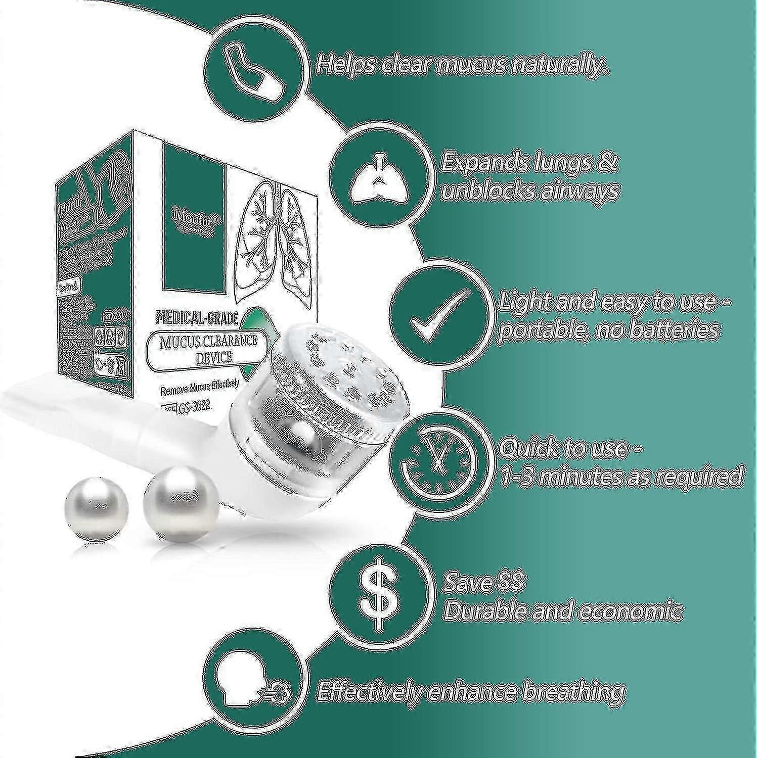 Pxcl Breathing Lung Exerciser And Mucus Removal Device Breathing Mucus ...