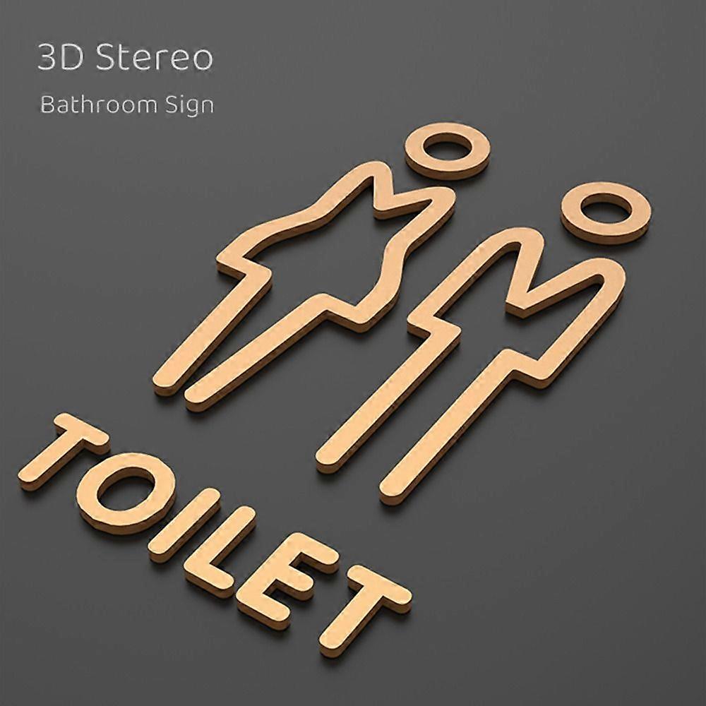 Black Wc Signage 3D WC Plaque Address Plates Men Women Toilet Signs ...