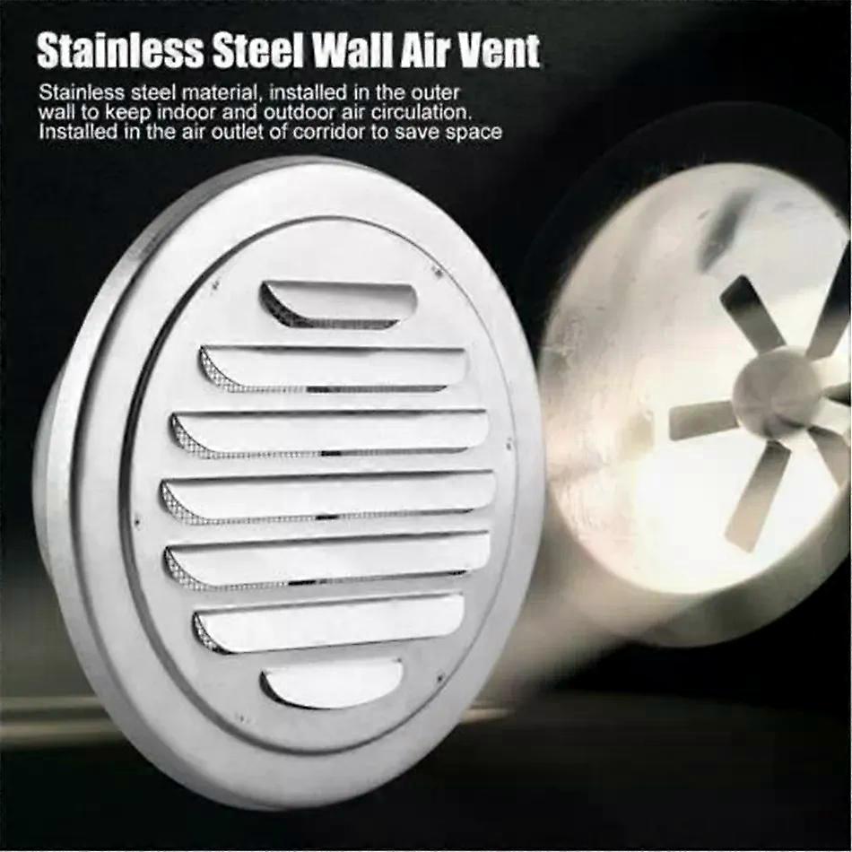 Stainless Steel Exterior Wall Air Vent Grille Round Ducting Ventilation ...
