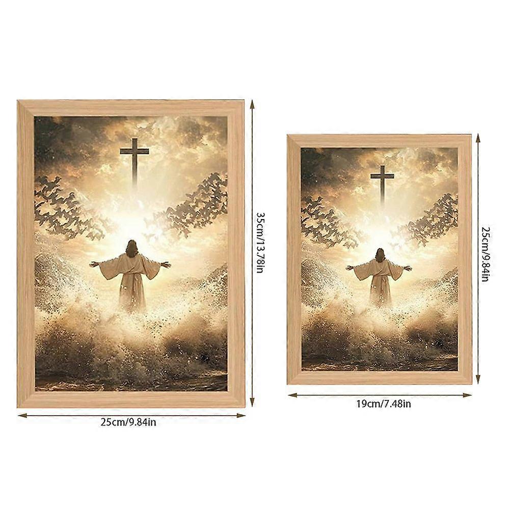 4D LED Jesus Painting with LED Frame, Luminworks Jesus Christian Wall ...
