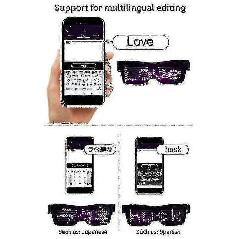 Bluetooth Party Magic Led Glasses Smart Glass By App Control Luminous ...