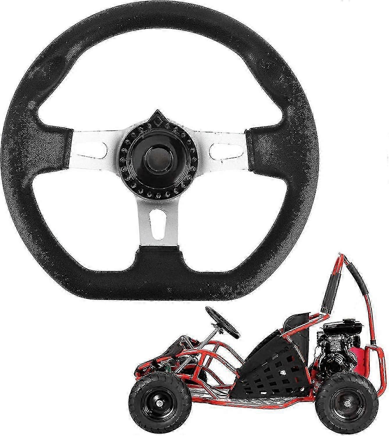 Huncv 270mm Go-kart Steering Wheel for Racing Trolley Buggy Accessory ...