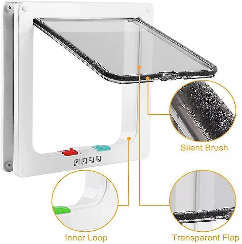 Cat Door 4 Way Locking Large Cat Door For Interior Exterior ...