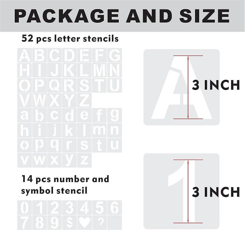 3 Inch Letter Stencils Kit, Plastic Letters And Numbers Interlocking ...