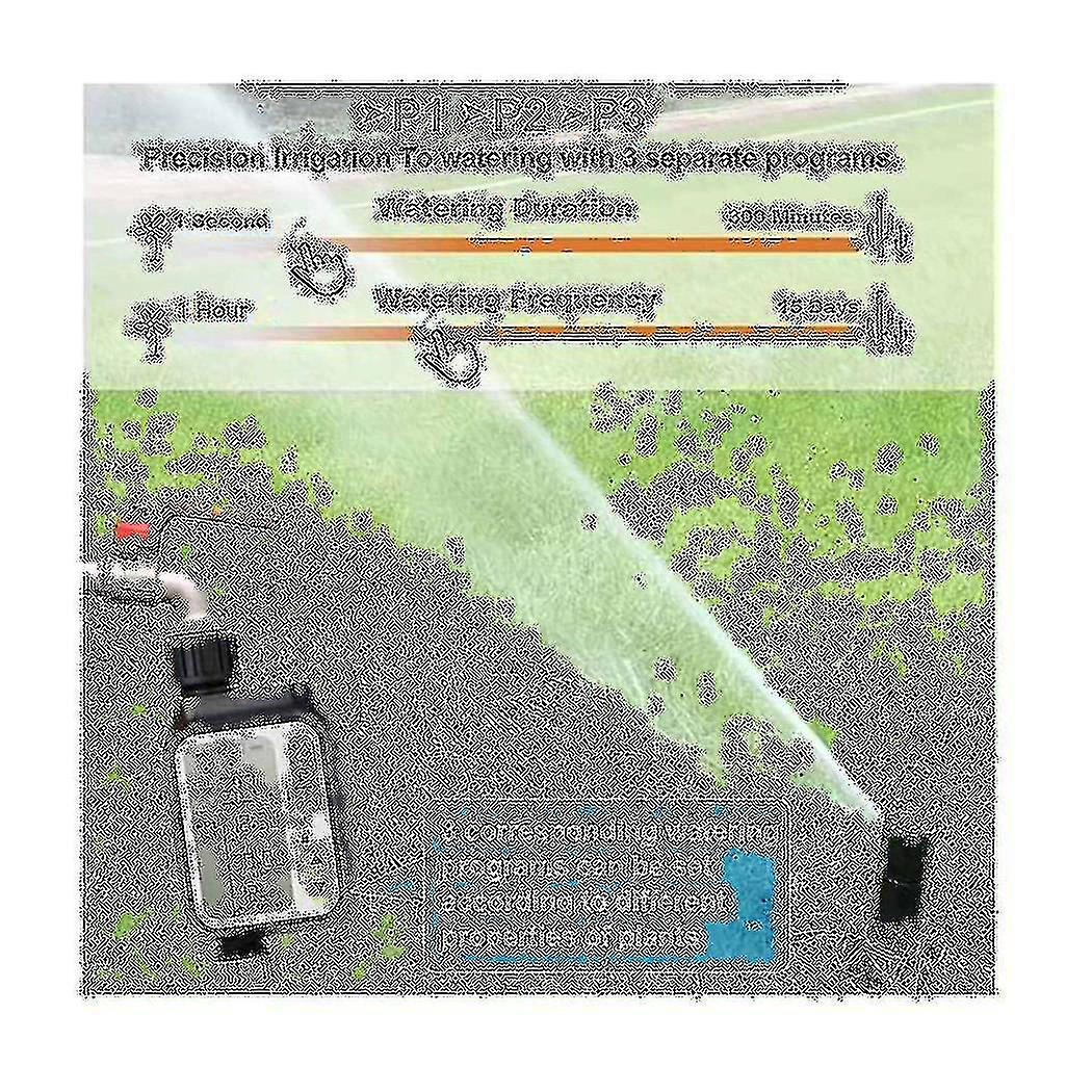 Automatic Irrig System Garden Water Timer With Rain Sensor 3 Timing Programs Waterproof ...