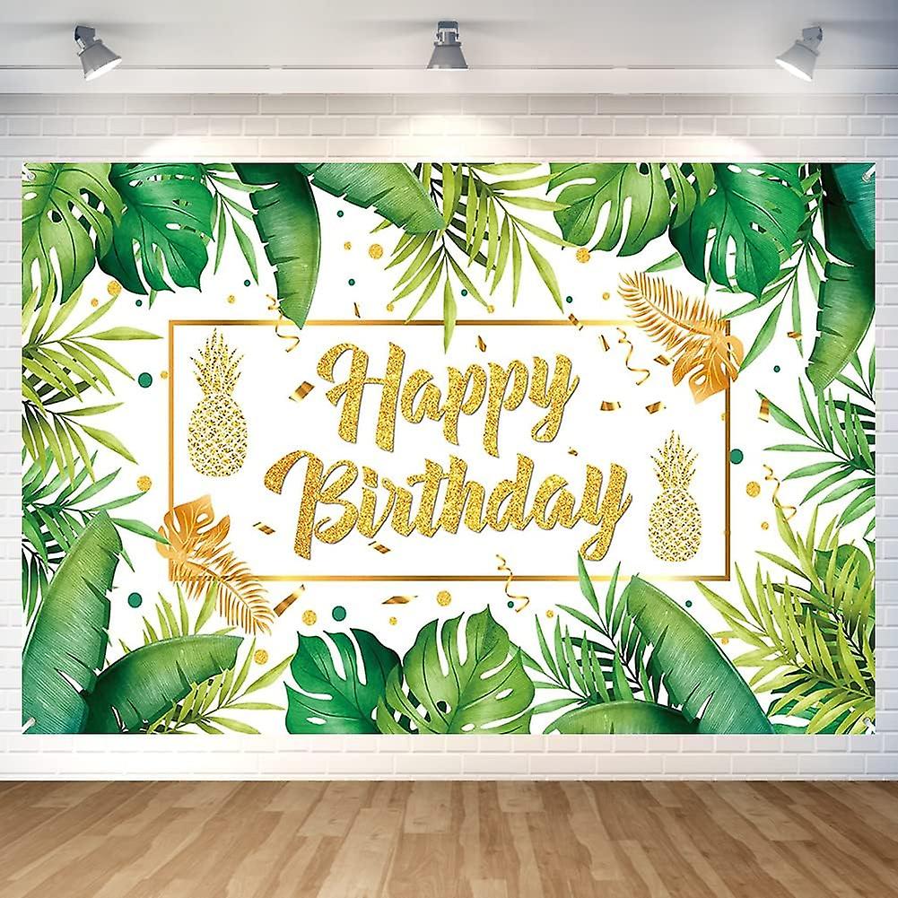 7 * 5 Ft, vert Tropical Leaves Joyeux anniversaire Toile de fond Photo ...