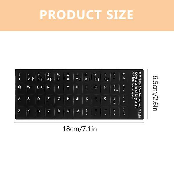 10pcs Keyboard Stickers Black Background With White Lettering Keyboard ...
