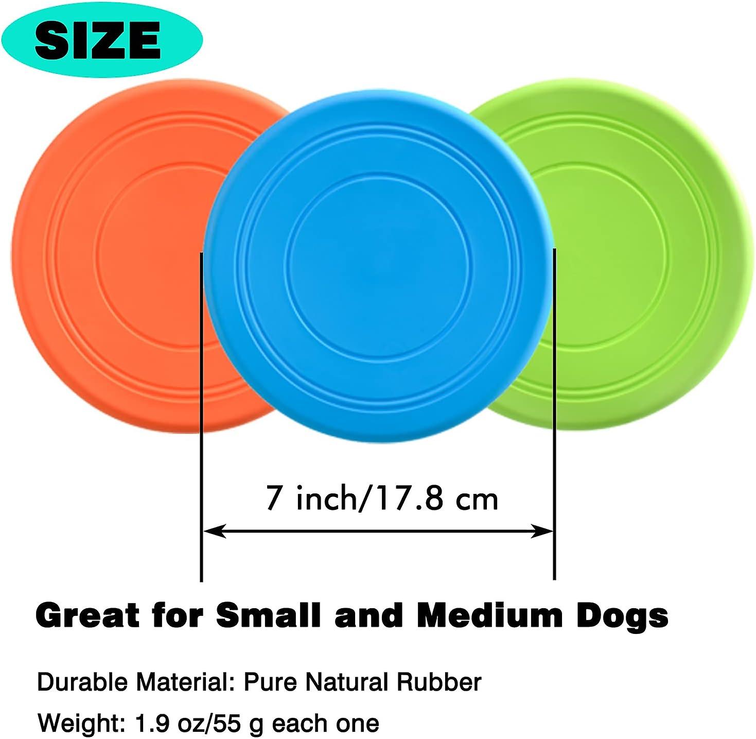 3 Pack Dog Flying Discs, Interactive and Lightweight Soft Rubber Dog ...