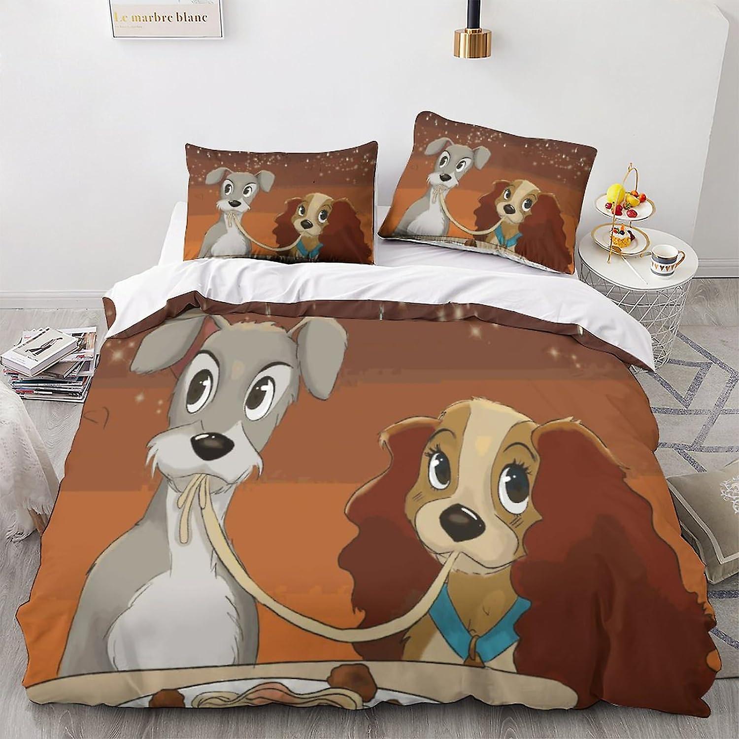 Lady And The Tramp 3D Cover Set for Kids Boys Teens Duvet Cover, 3 ...