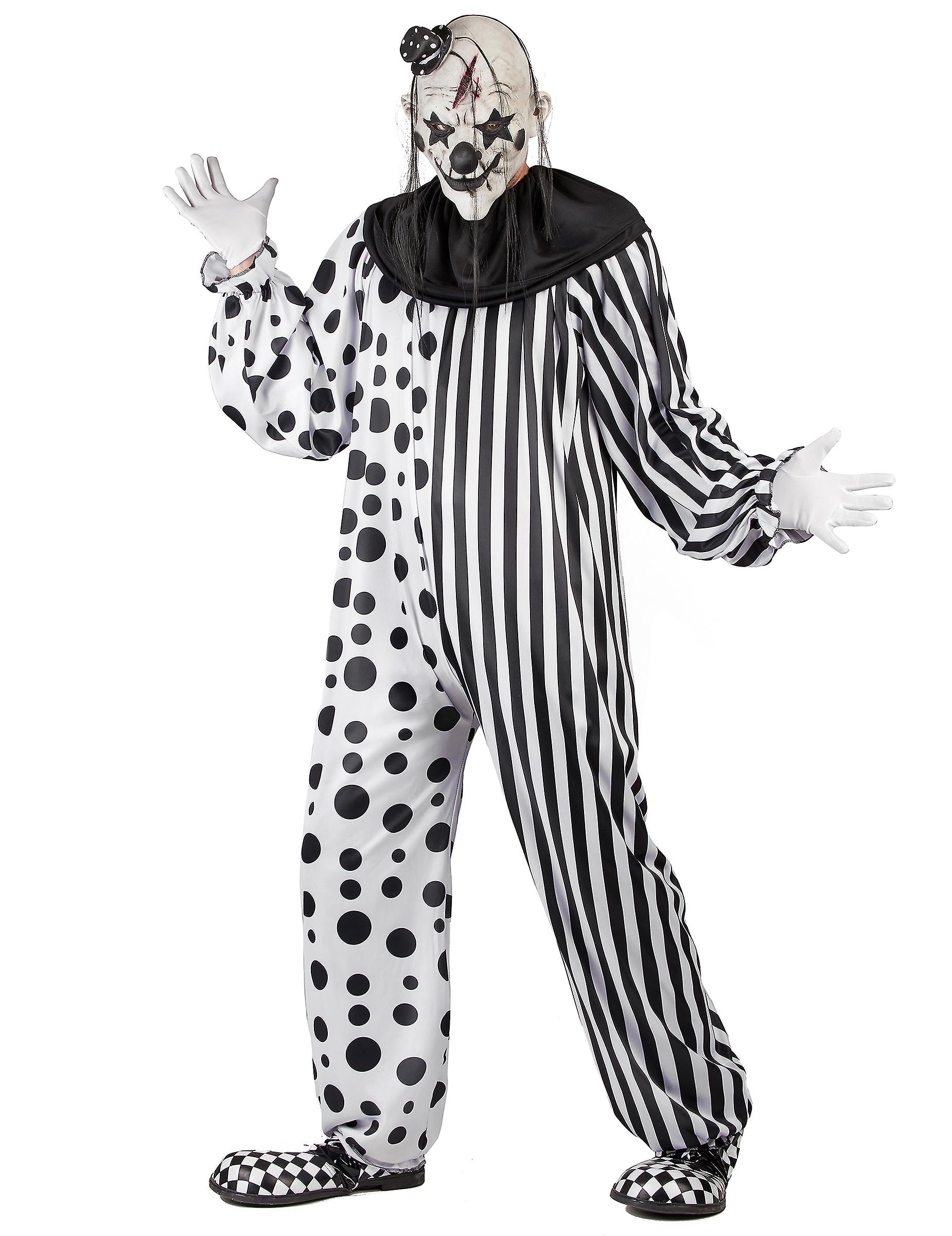 Adult black and white monstrous clown disguise | Fruugo UK