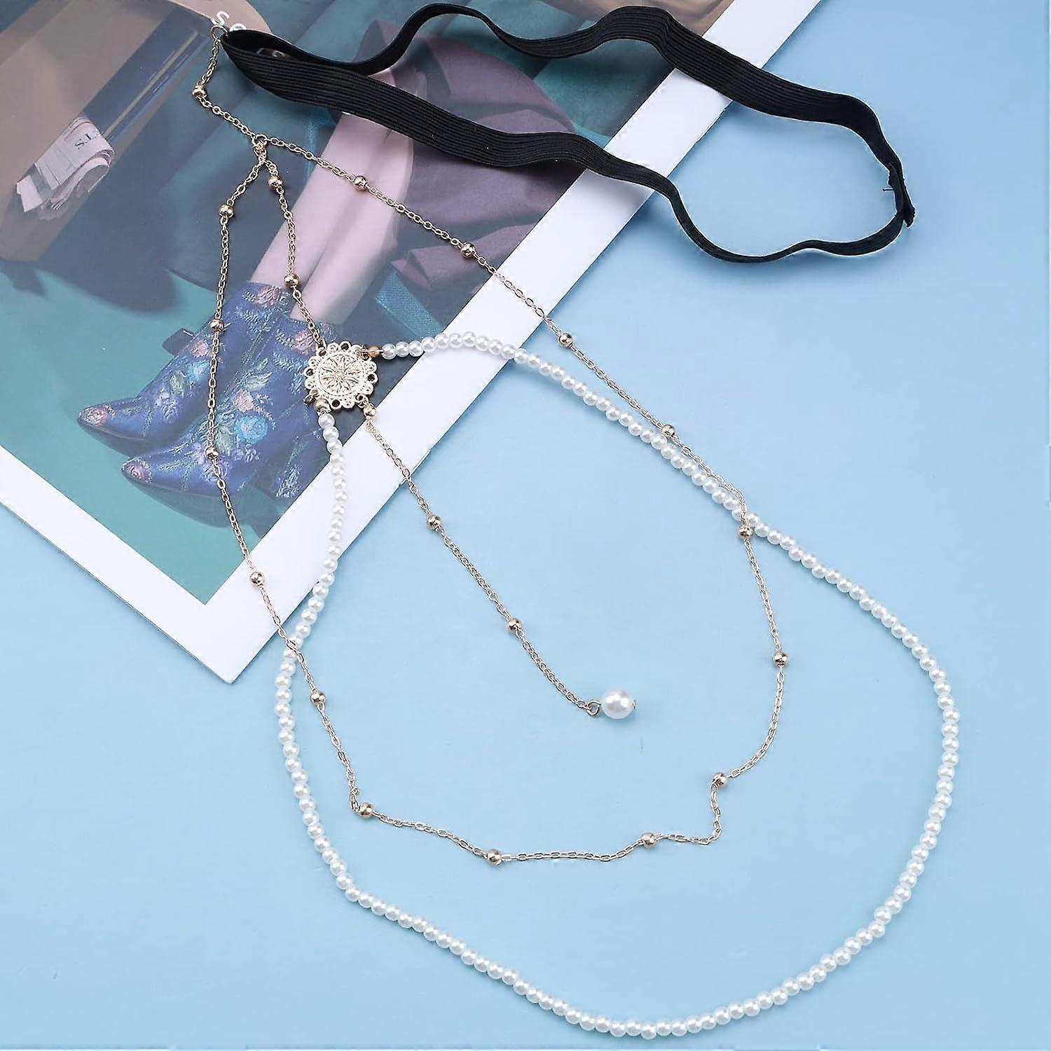 Layered Gold Leg Chain Pearl Pendant Leg Chain Sexy Bikini Beach ...