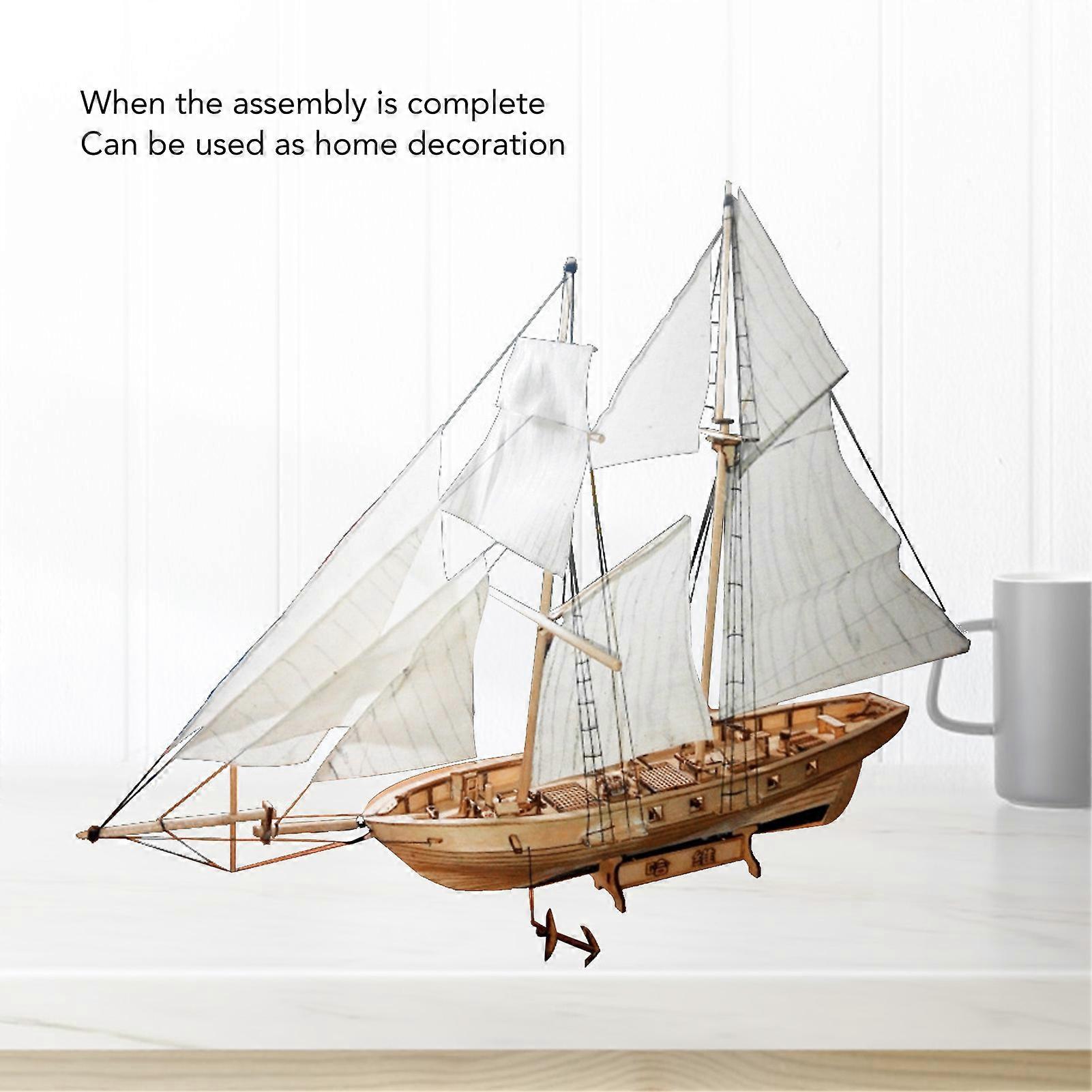 1:130 Wooden Sailboat Kit Intelligence Development Diy Scientific ...