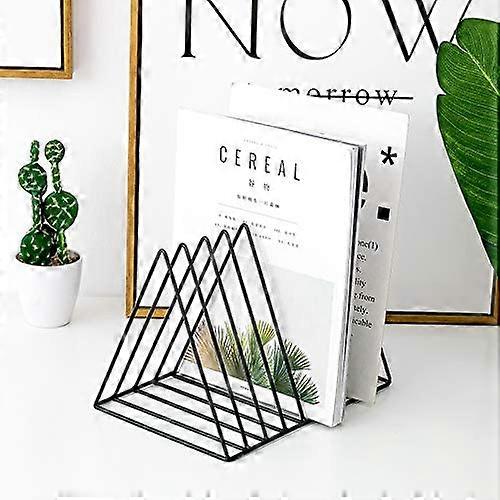 File Folder Stand Desktop File Organizer Triangle Wire Magazine Holder ...