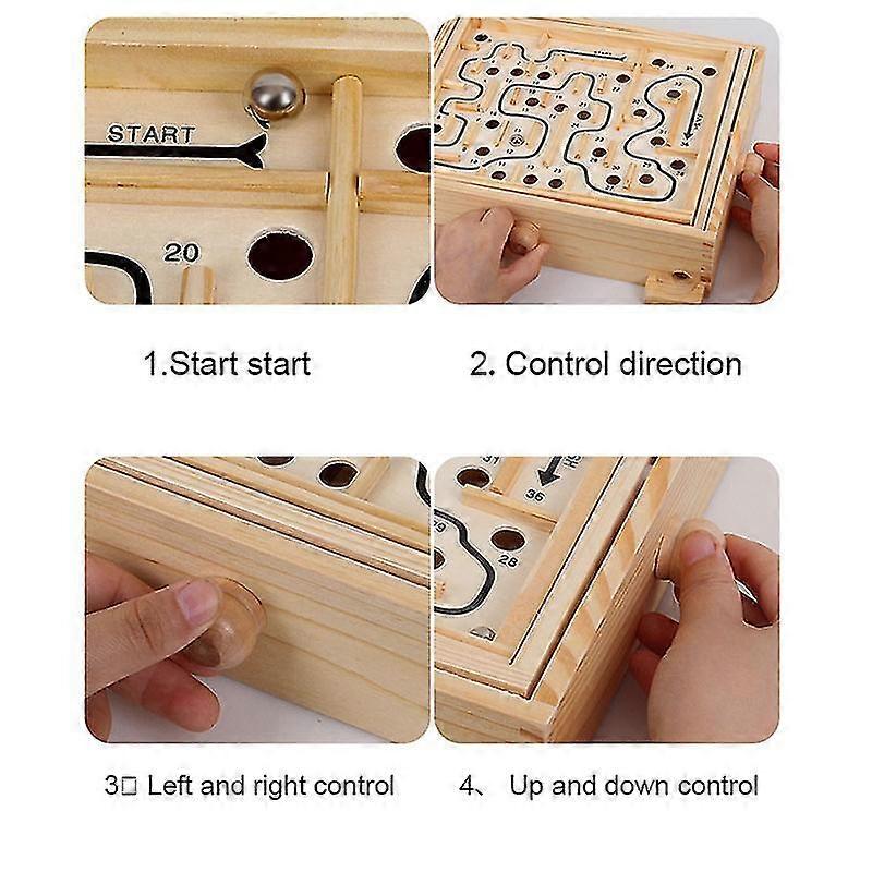 Wooden Labyrinth Game Balance Keeping Desktop Group Play Classic Puzzle ...