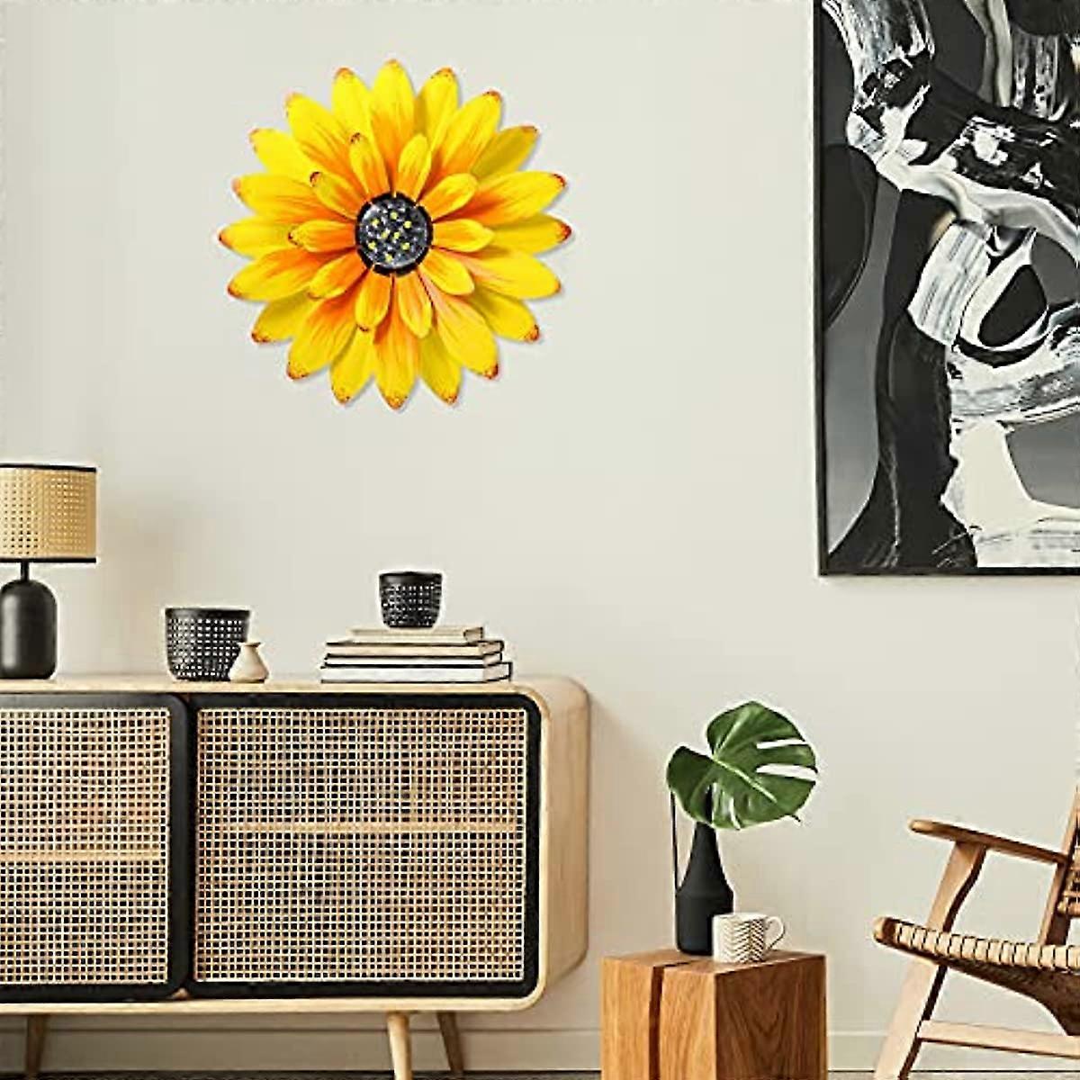 Hotop 12 Inch Metal Flower Wall Decor Garden Decor Outdoor Large Daisy ...