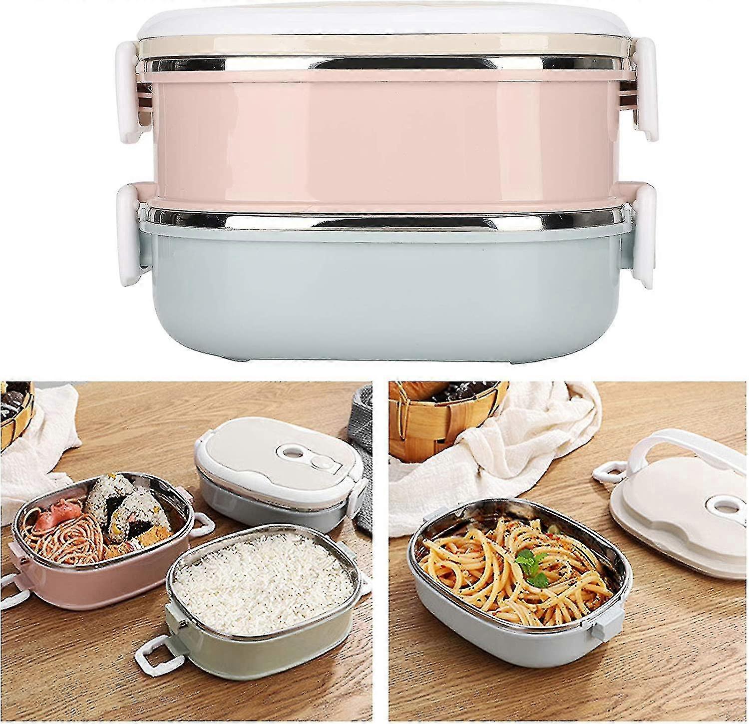 Thermal Bento Lunch Box With Stainless Steel Thermal Insulation, 2 ...