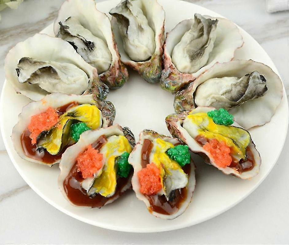 6pcs Fake Oysters Artificial Shellfish Seafood Model For Decoration ...