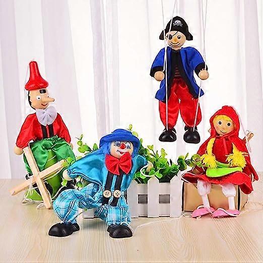 25CM Pull String Puppet Funny Colorful Pull String Puppet Vintage Clown ...