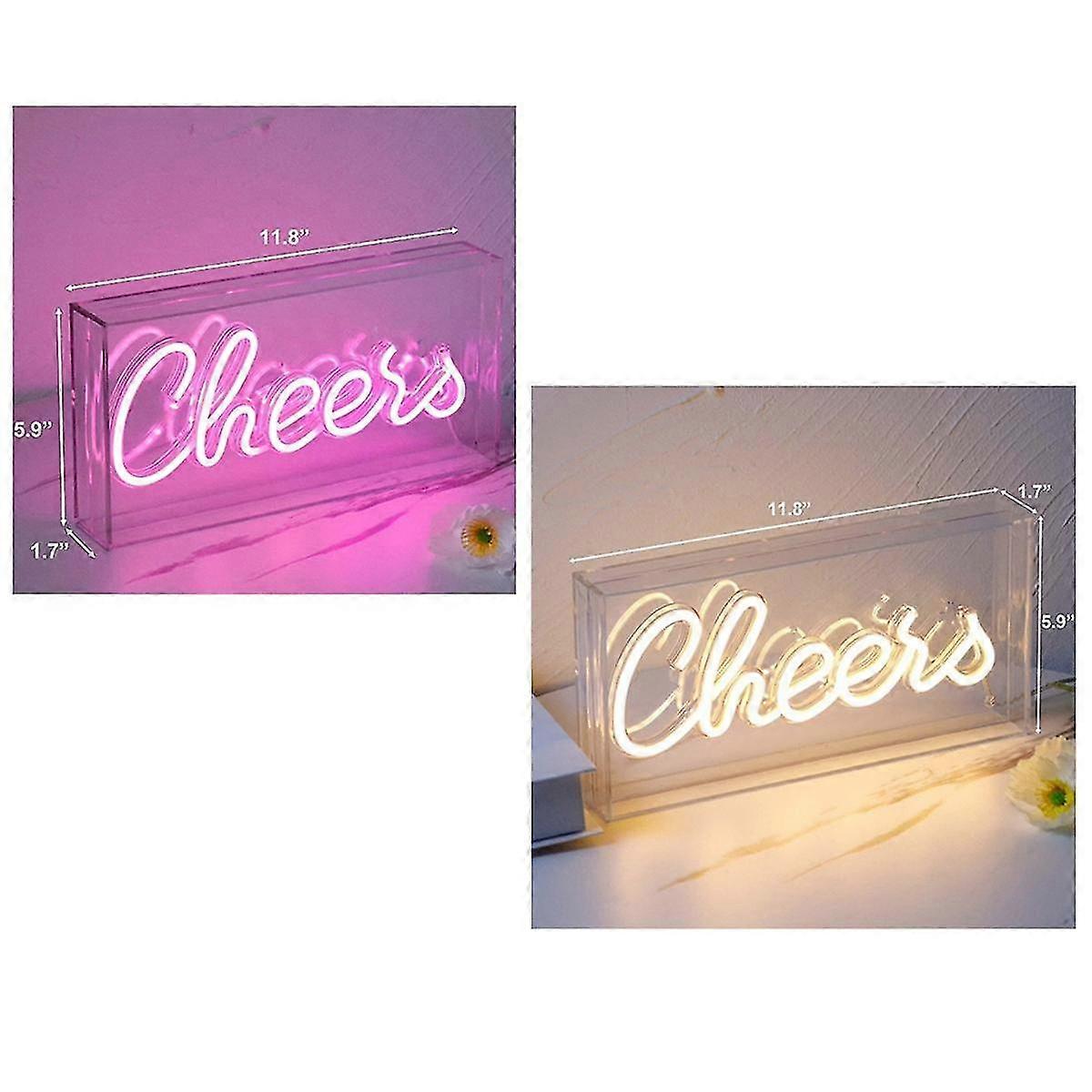 Cheers Neon Sign Usb Led Sign Desk Lightbox Cheers Neon Bar Sign 3d ...