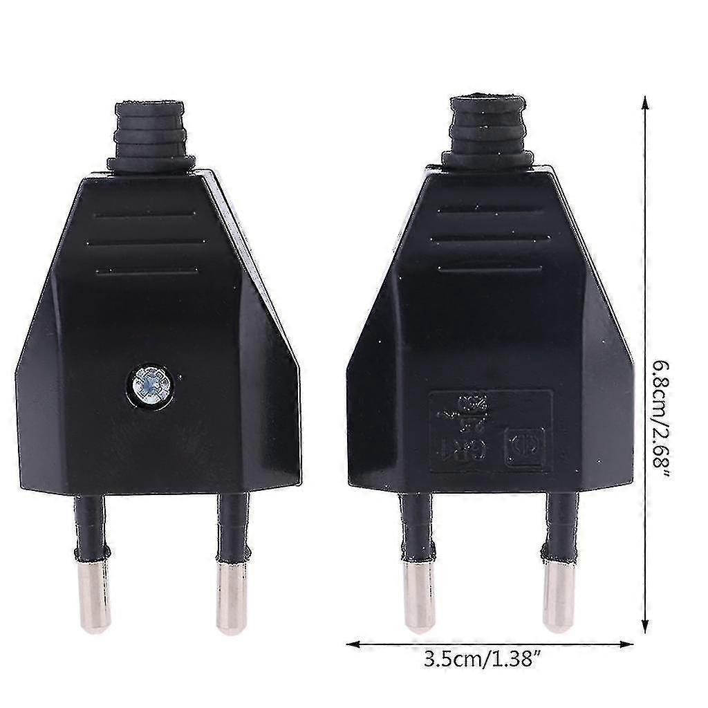 2 Pcs German Type European 2 Pin Plugs Network Cables 2.5a 220v ...