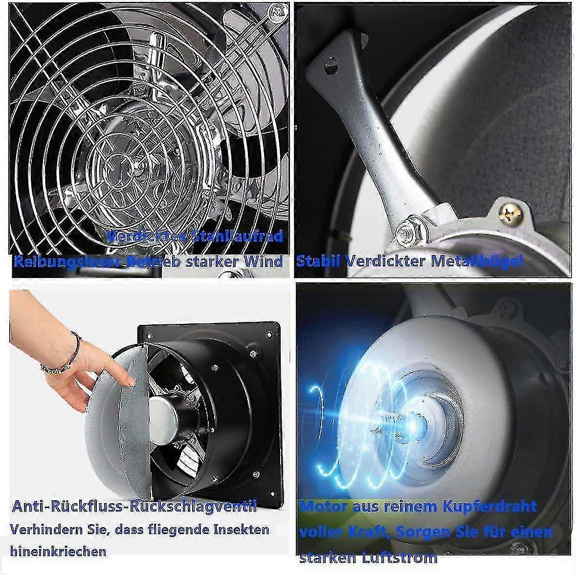80w Axial Fan 8" 1250m/h Exhaust Fan 200mm Axial Fan Kitchen Exhaust ...