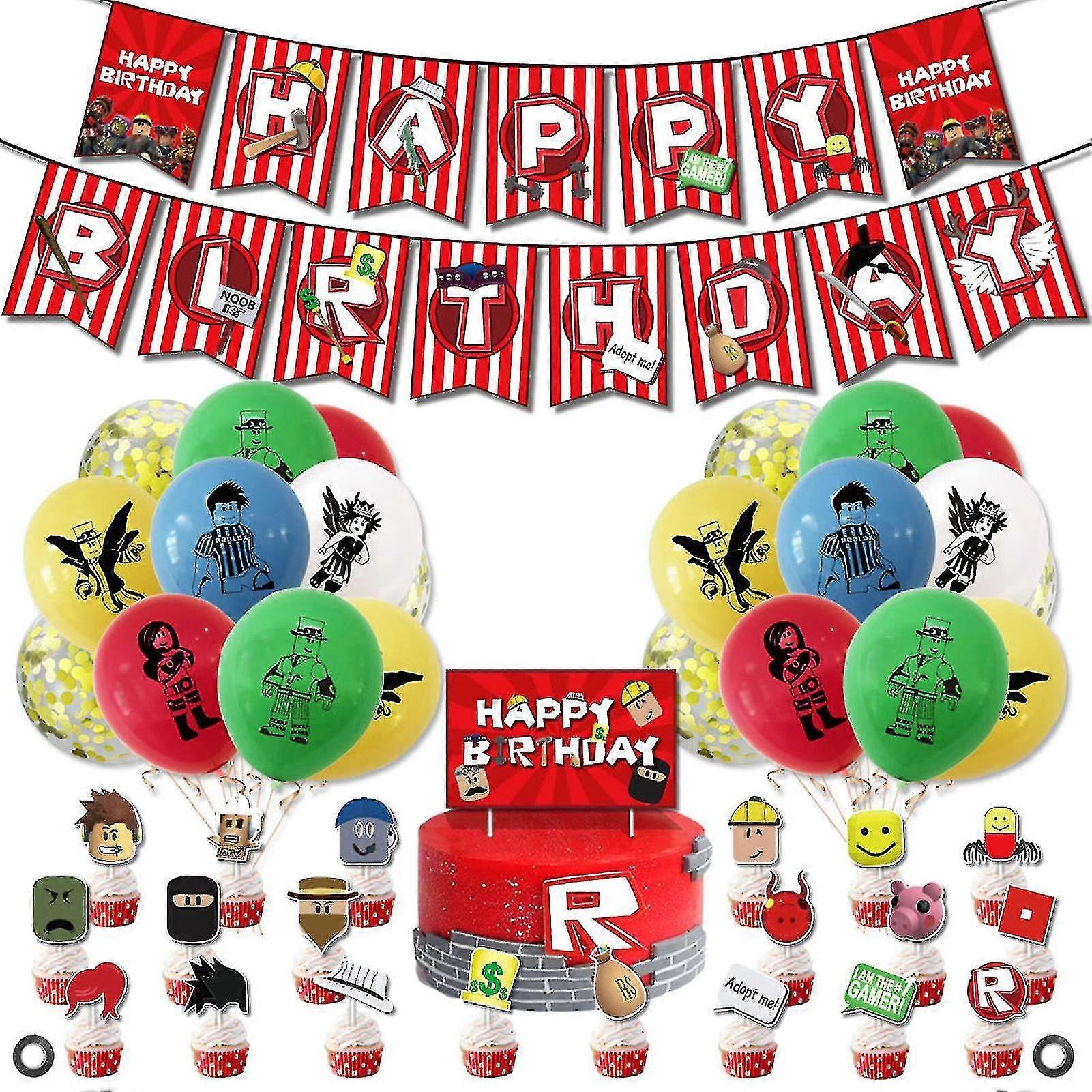 Roblox Theme Birthday Party Decoration Pretty Cute Interesting Party ...