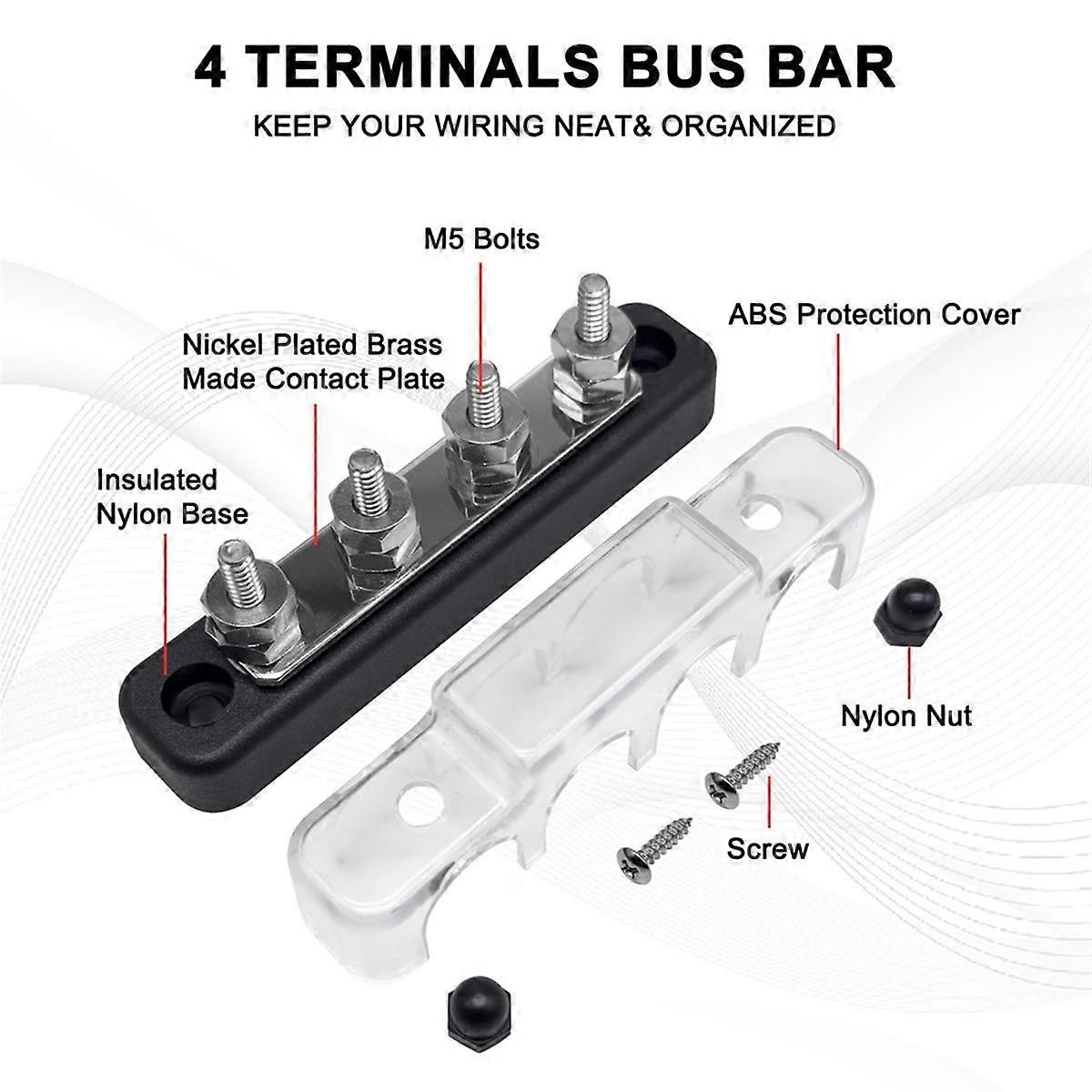 4 Way Battery Terminal Distribution Block 150A Professional Power ...