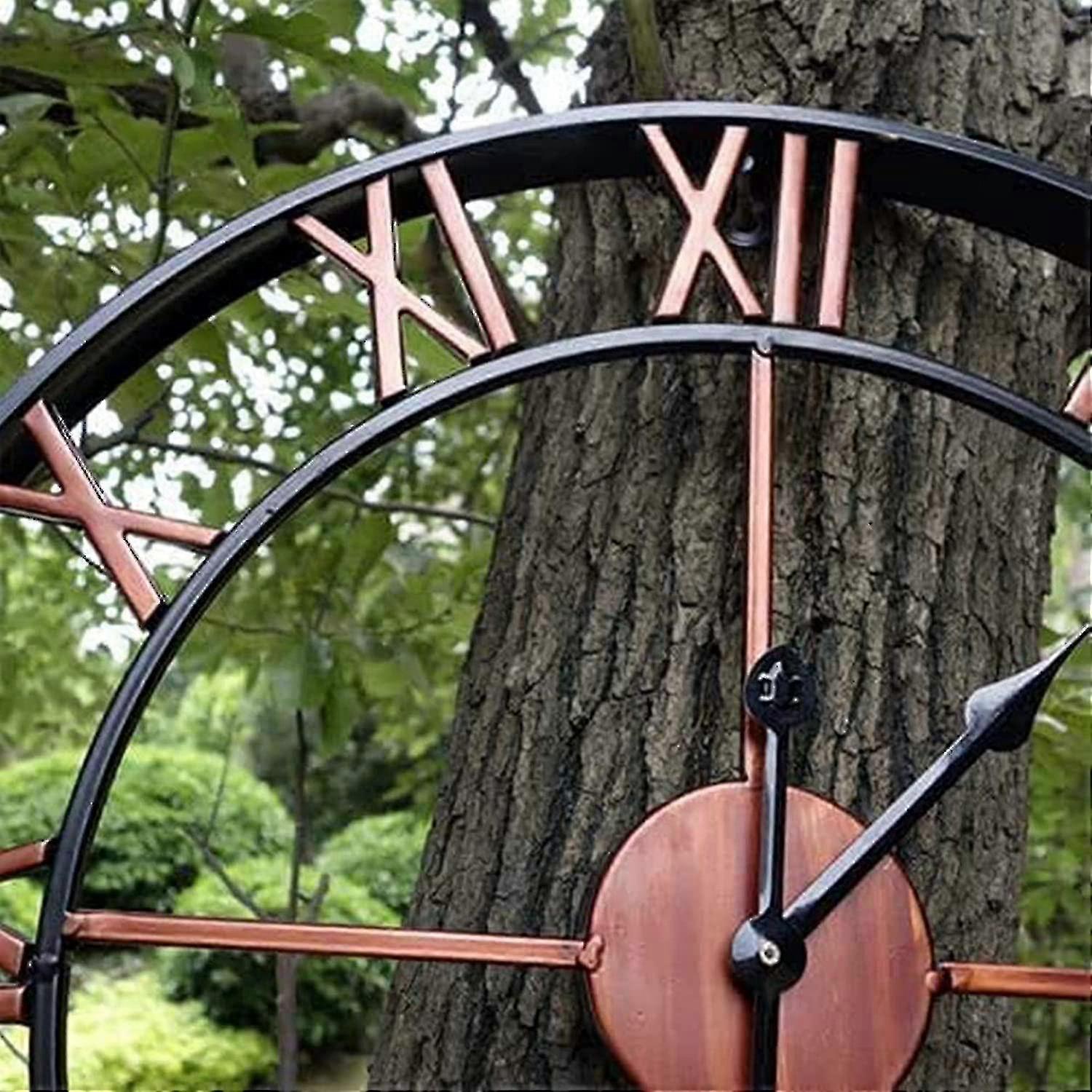 Garden Clock Outdoor Garden Wall Clock Large Roman Numeral Garden Clock ...