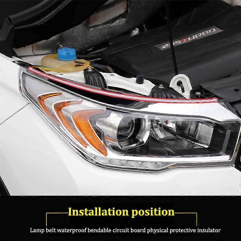 2Pcs RGB Flowing DRL LED Strip Turn Signal Lamp APP Remote RGB Flexible ...