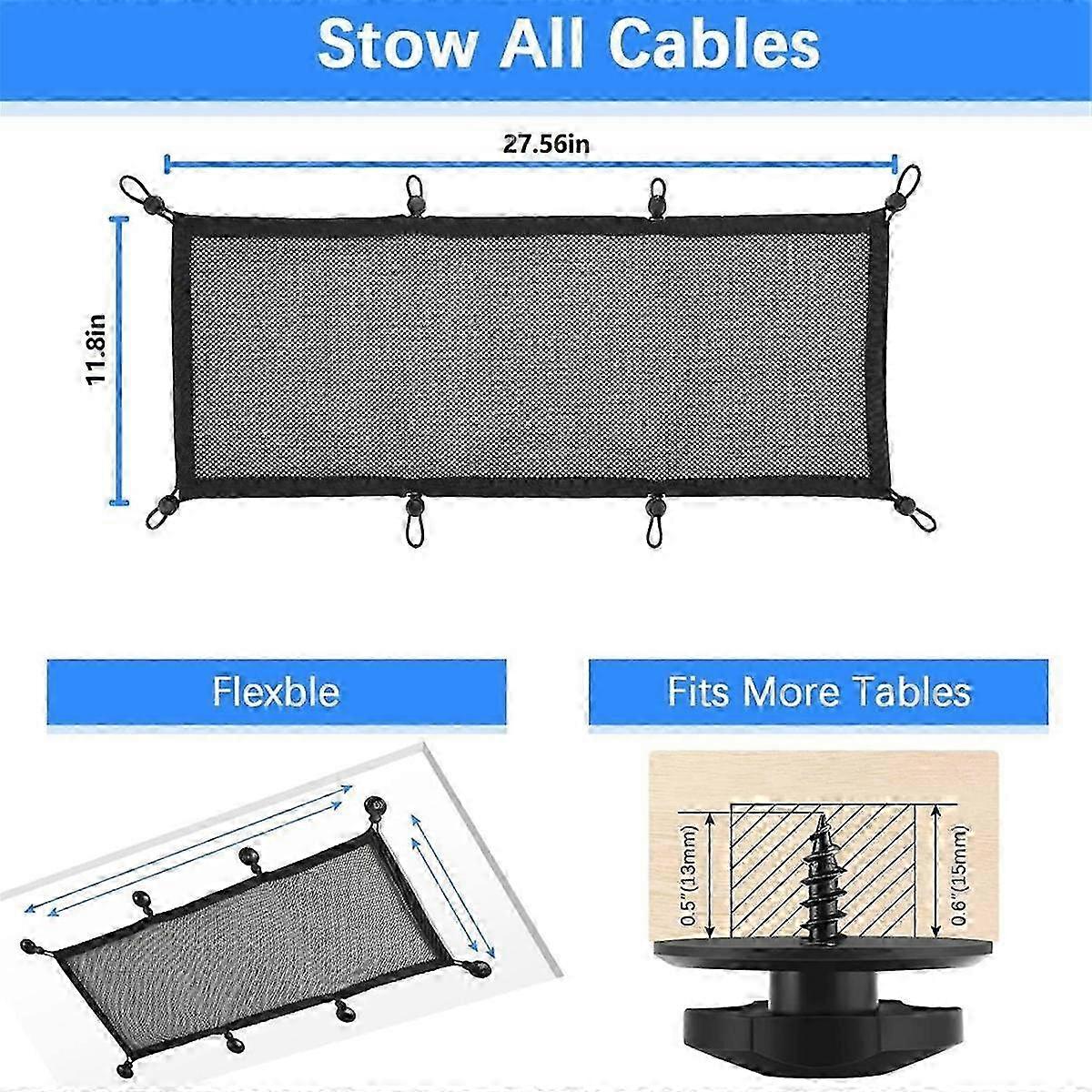 Under Desk Cable Management Net Kit,capacity Cord Organizer Net Under ...