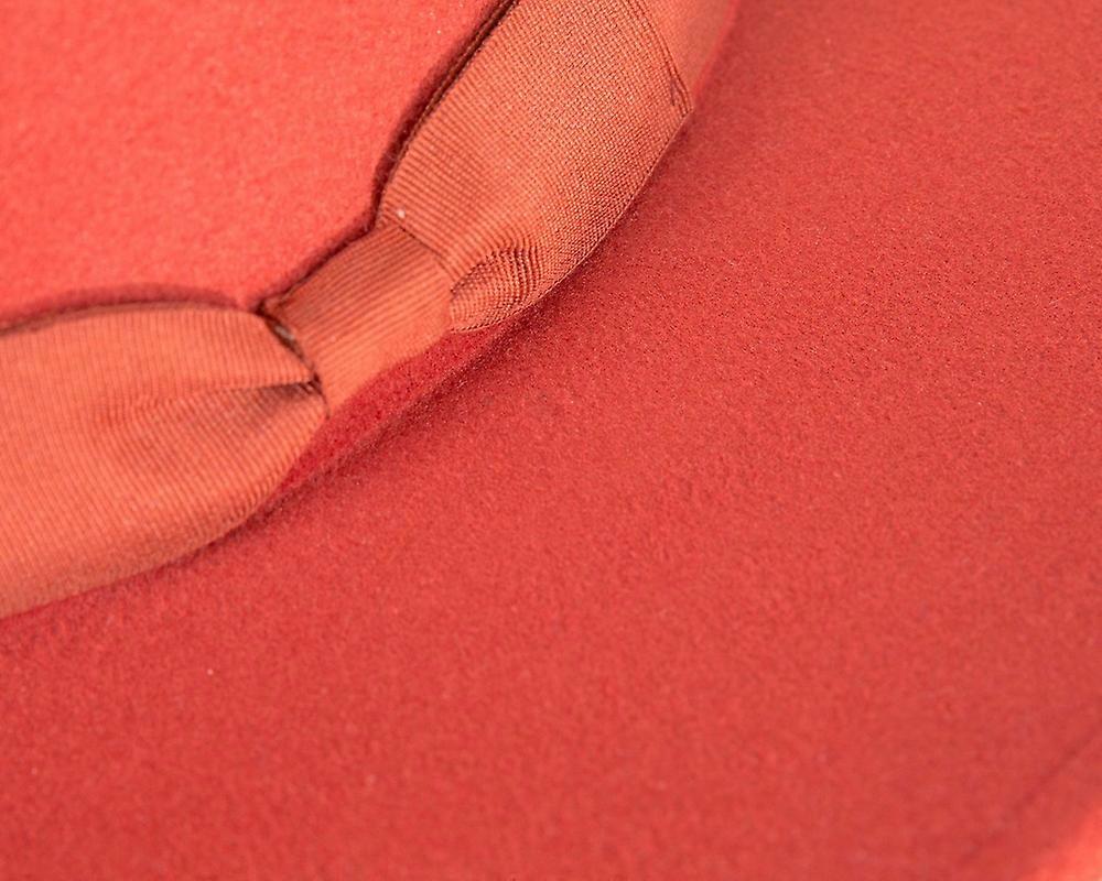 Burnt Orange wide brim fedora hat | Fruugo IE